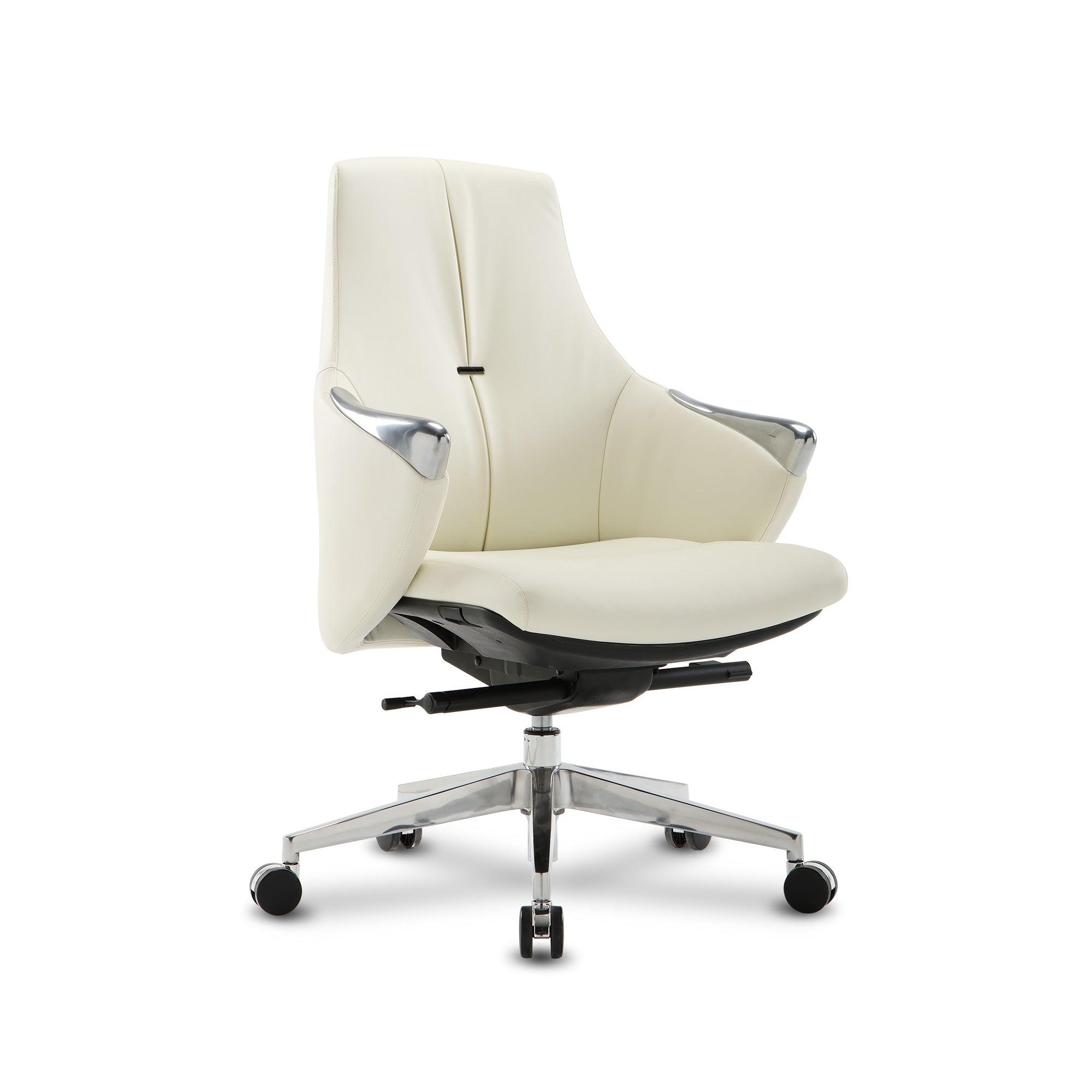 Low Back Executive Chair, Ergonomic Leather Office Chair with Adjustab