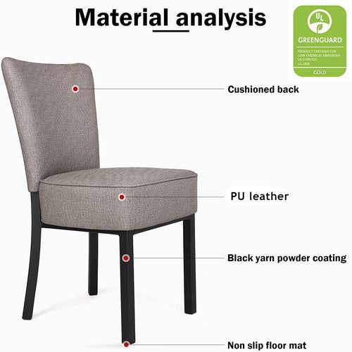 2 Set Kitchen Dining Chairs w/ Soft Cushion Modern Dining Room PU Leat