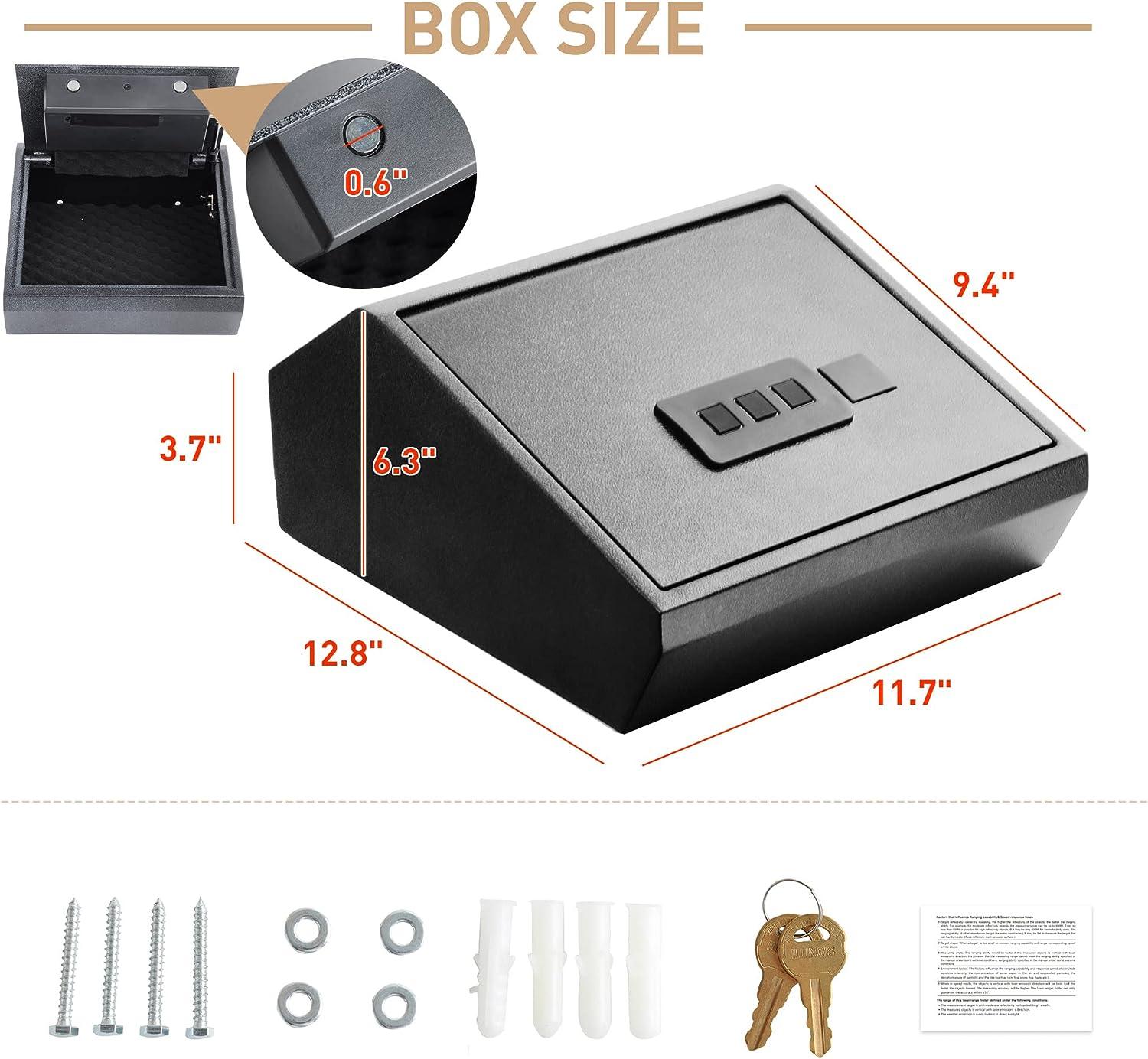Top Open Keypad Safe with LED Display, Cabinet Safes 0.4 Cubic Feet Bl