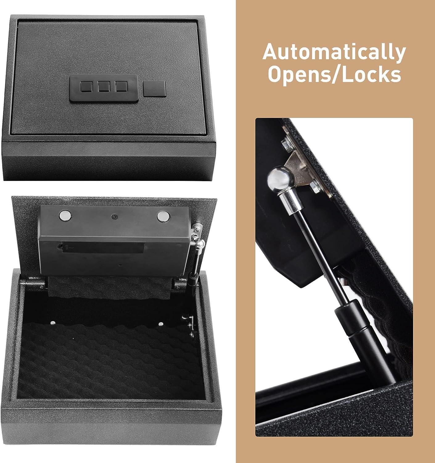 Top Open Keypad Safe with LED Display, Cabinet Safes 0.4 Cubic Feet Bl