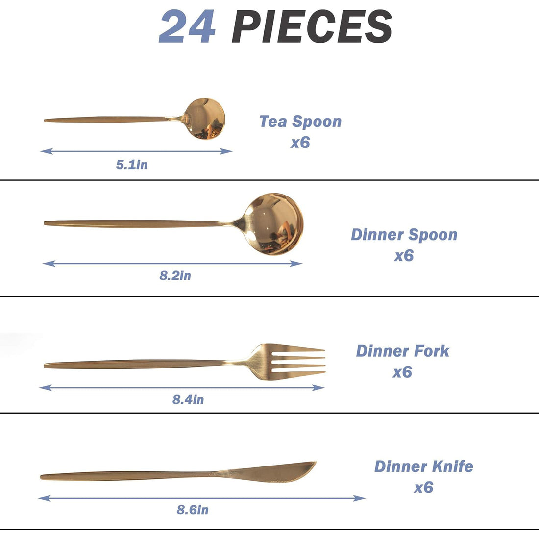 Flatware Set 24 Pieces Silverware Stainless Steel Cutlery Set Include