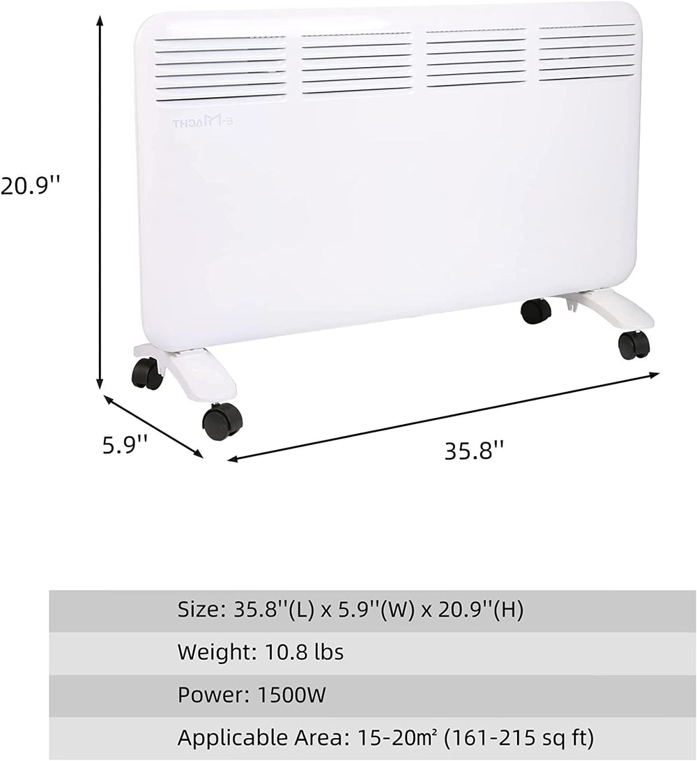 1500W Electric Space Heater Freestanding Large Room Convection Heater