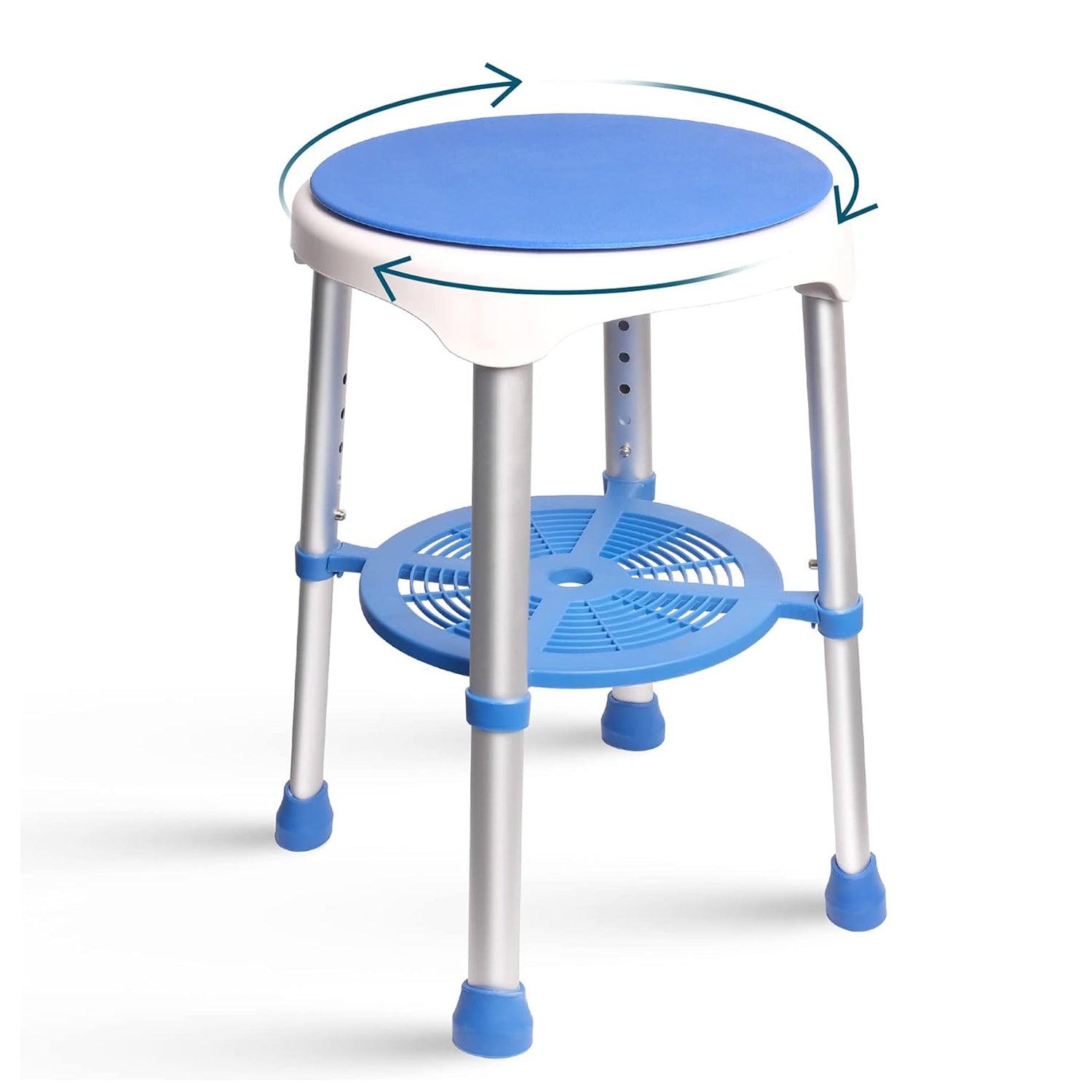 360 Degree Adjustable Rotating Shower Seat Swivel Shower Chair for Ins