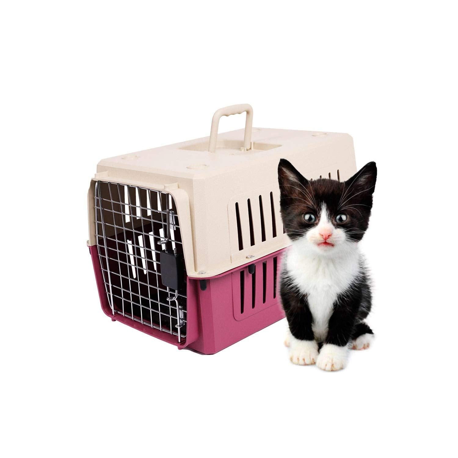 Portable Pet Airline Box,Outdoor Portable Cage Carrier Suitable for Do