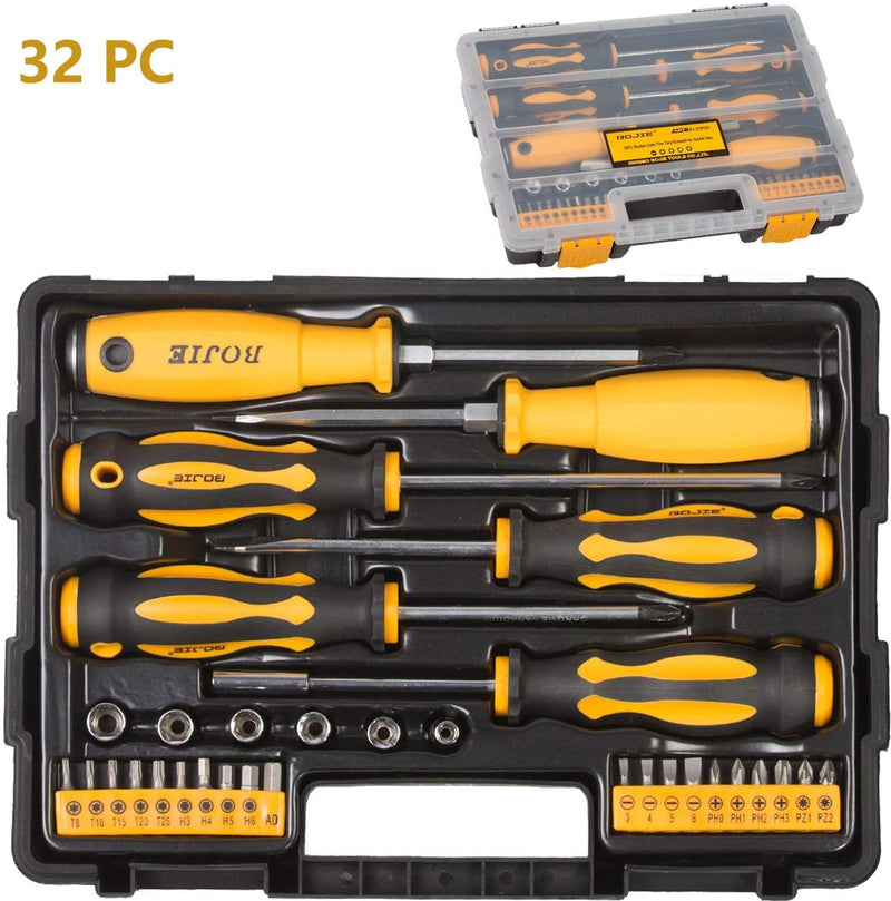 32-Piece Professional Screwdriver Set: Versatile Multi-Purpose Kit wit