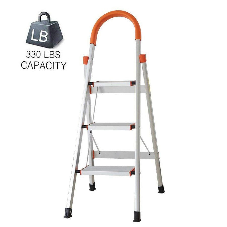 3 Step Aluminum Ladder Anti-Slip Stepladder with Rubber Hand Grip 330l