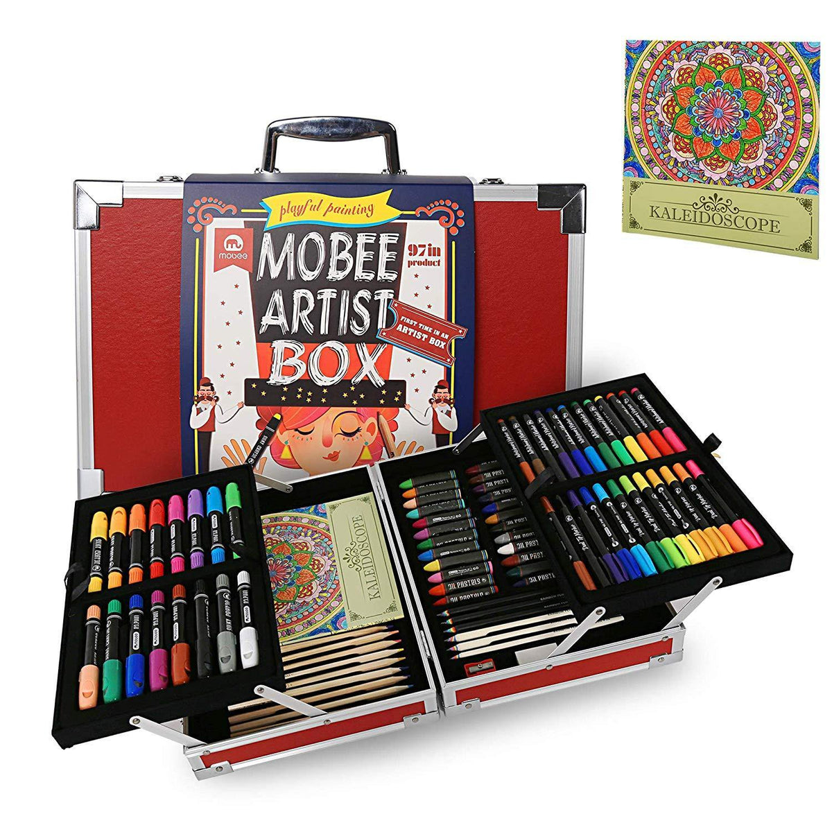 Portable Aluminum Alloy Artist-Box 97-Piece Deluxe Painting Art Set Kit ...
