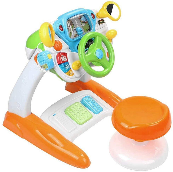 Kids Driving Simulate Ride on Toy Pretend Play Steering Wheel Toy for