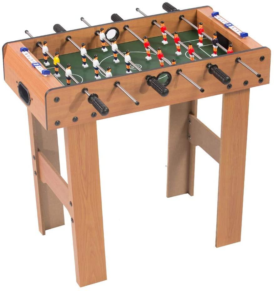 27" Football Table, Easily Assemble Wooden Soccer Game Table Top w ...