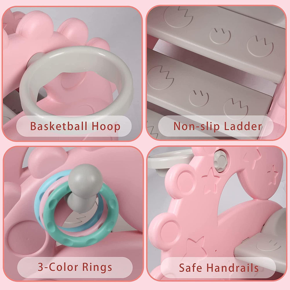 4 in 1 Kids Freestanding Slide for 1-3 Years Old , Indoor Outdoor Play