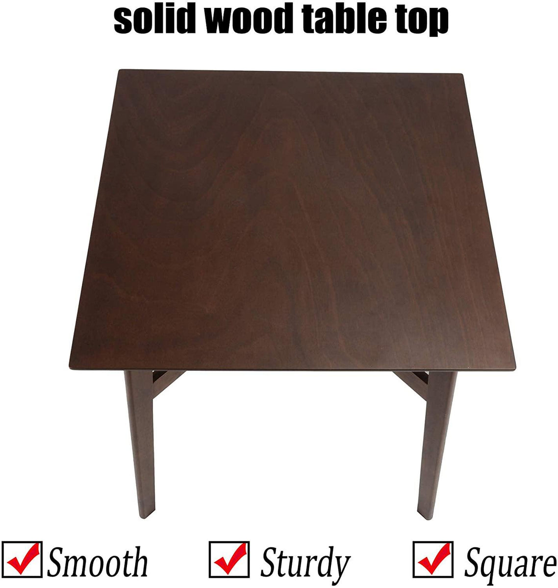 Square 4-Person Wood Dining Table for Kitchen Modern Home Furniture ...