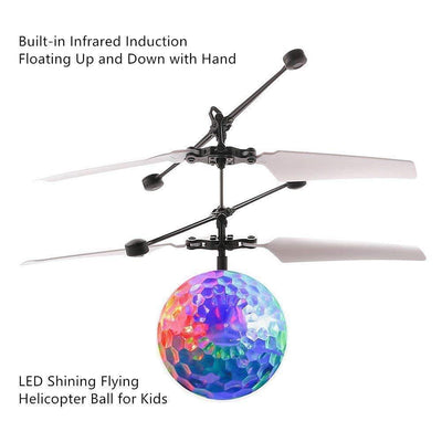 Flying Ball Infrared Induction Flying Toy for Kids Adults Built-in LED