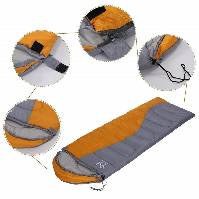 Adult 3 Season Outdoor Envelope Sleeping Bag Lightweight Portable for