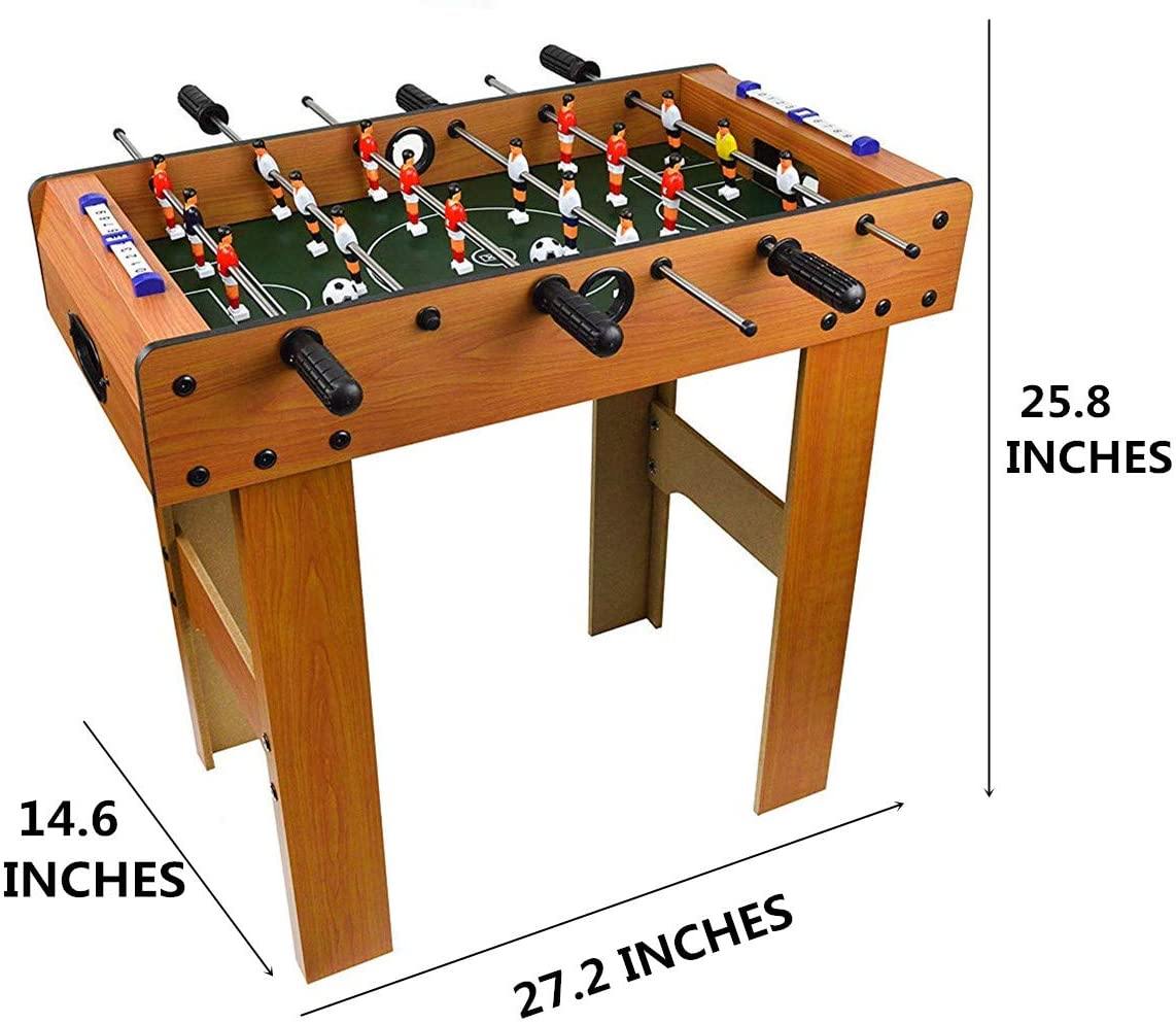 27" Football Table, Easily Assemble Wooden Soccer Game Table Top w ...