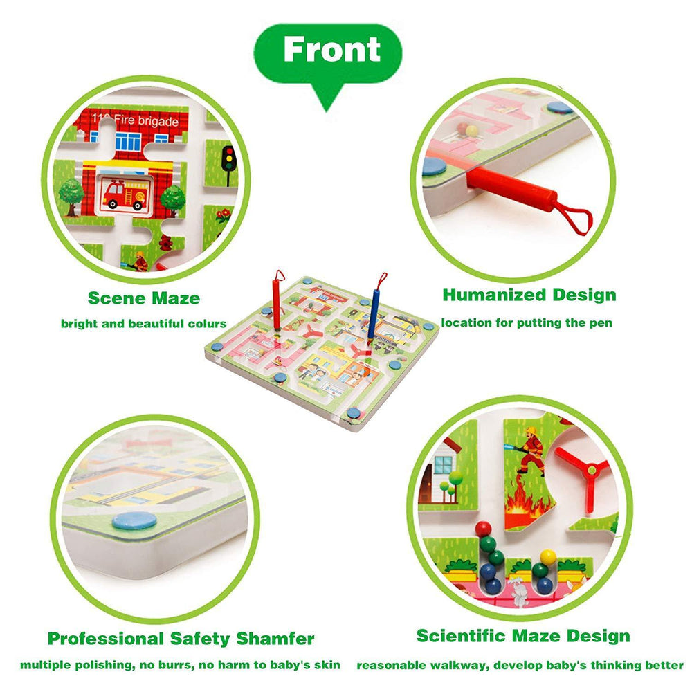 City Traffic Maze Puzzle Interactive Maze Pen Driving Beads Maze on Bo