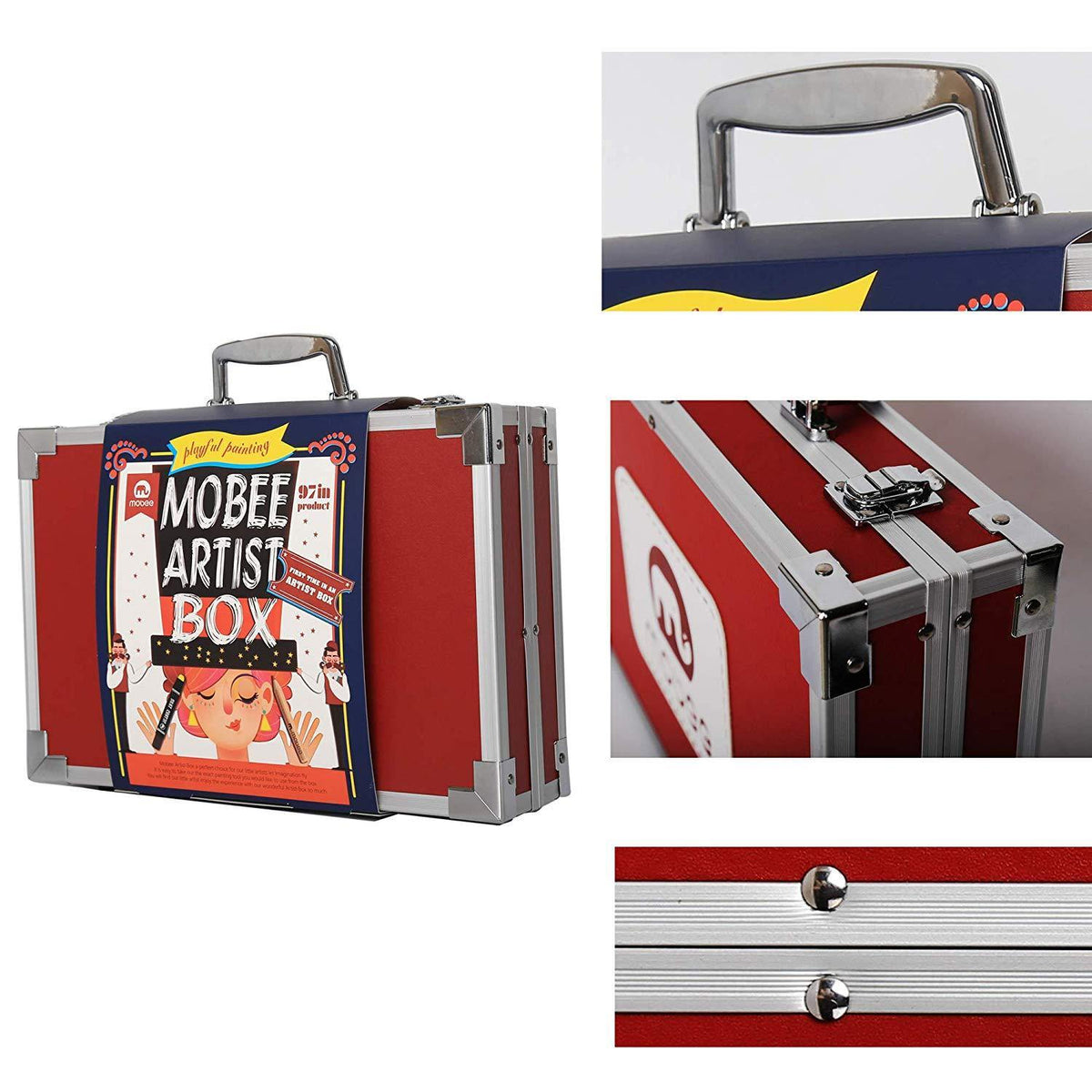 Portable Aluminum Alloy Artist-Box 97-Piece Deluxe Painting Art Set Kit ...