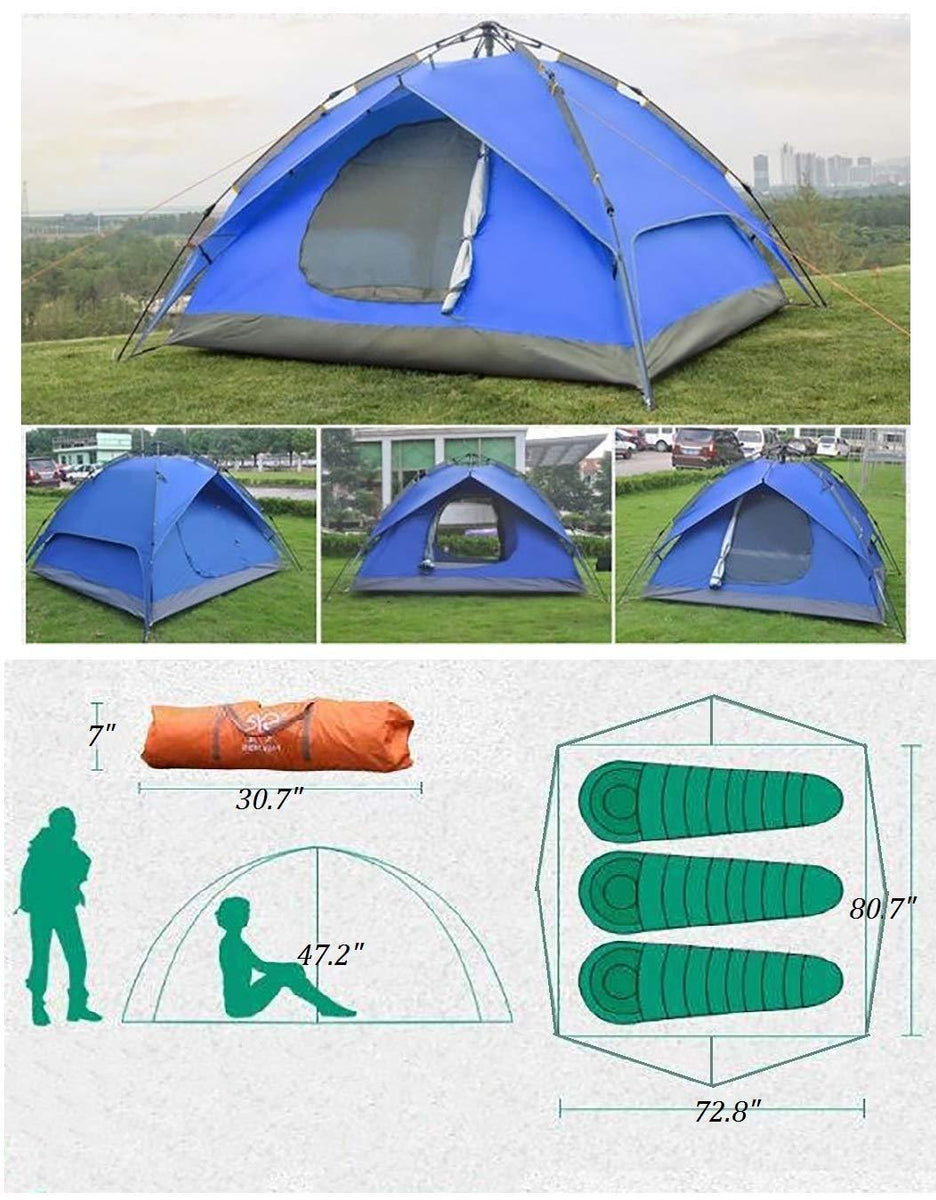 3-4 Person Double-Door Waterproof Family Camping Tent – Bosonshop