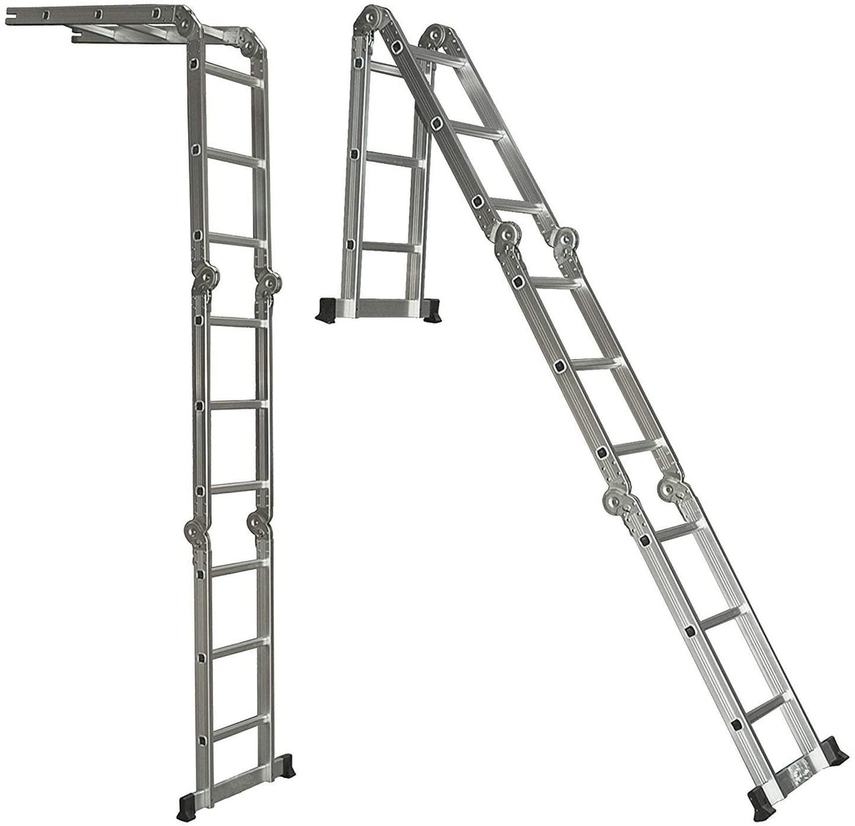 11.5 Feet Folding Multi-Ladder 12 Step Aluminum Extendable Ladder ...