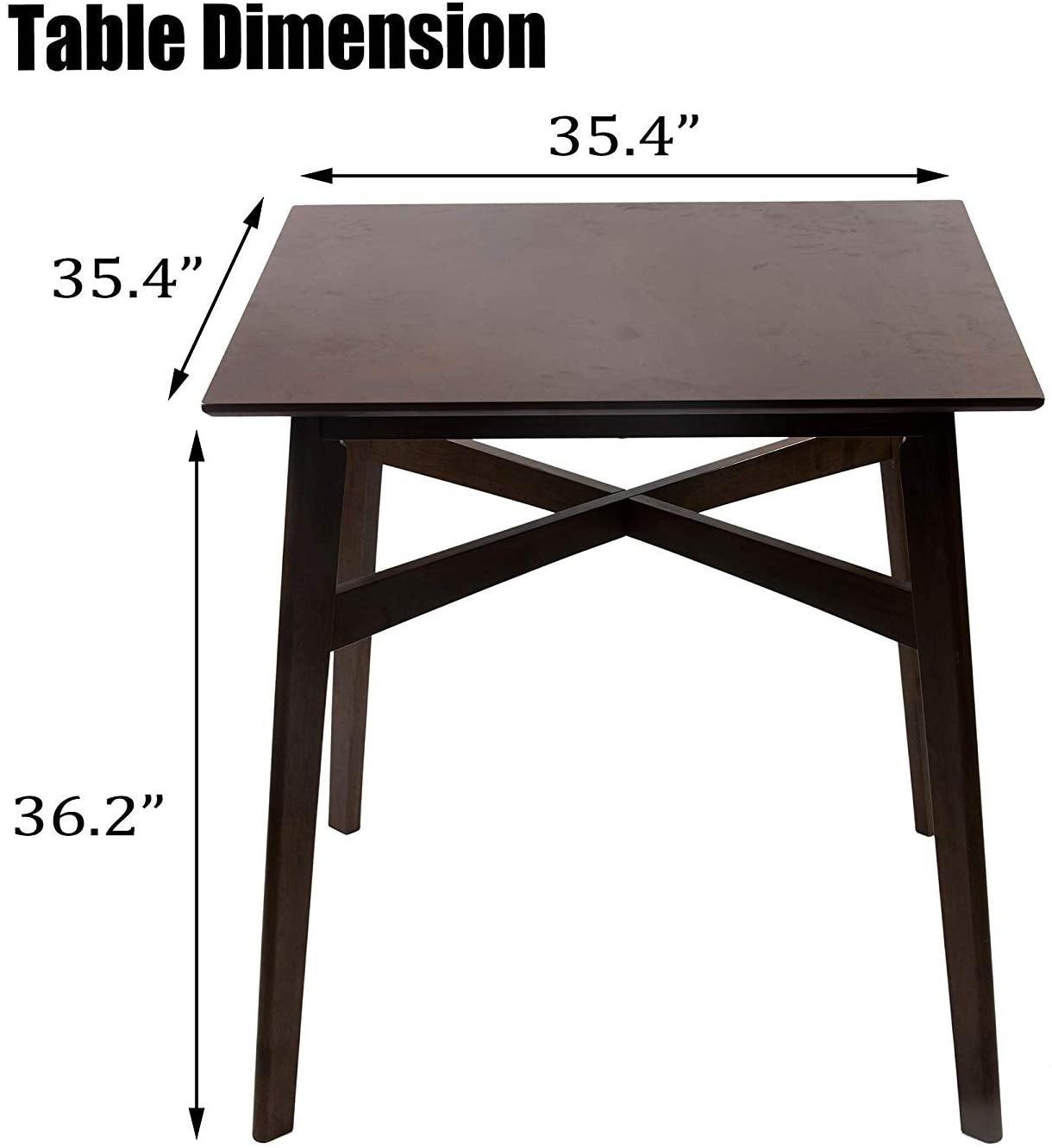 Square 4-Person Wood Dining Table for Kitchen Modern Home Furniture Es