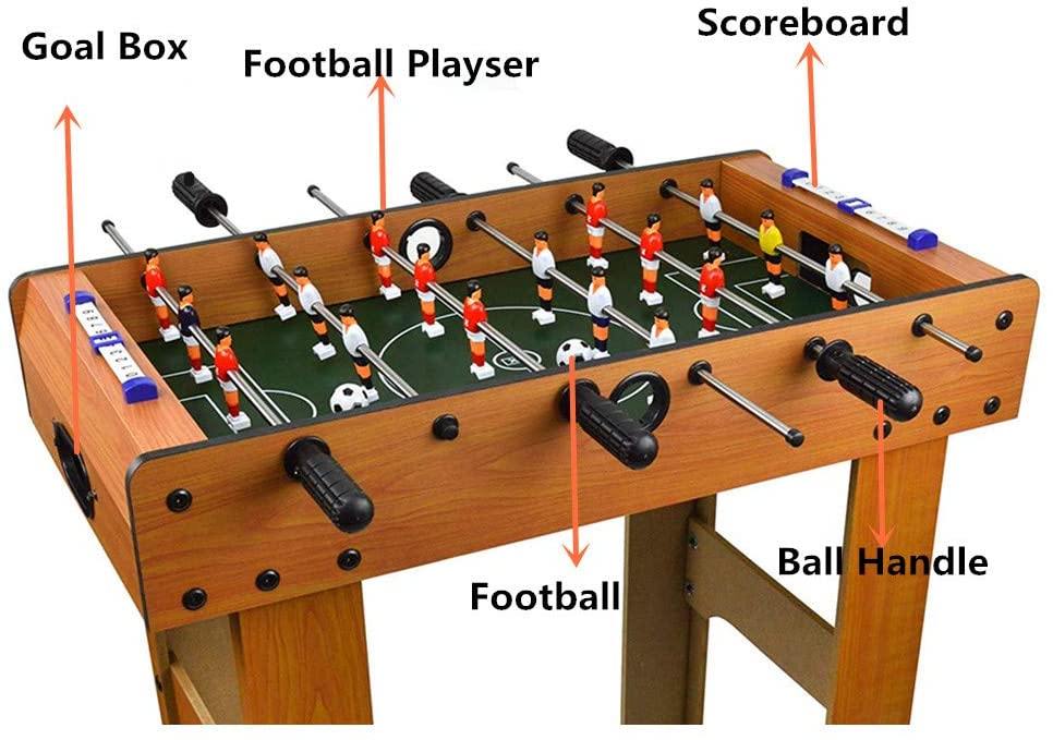 27" Football Table, Easily Assemble Wooden Soccer Game Table Top w ...