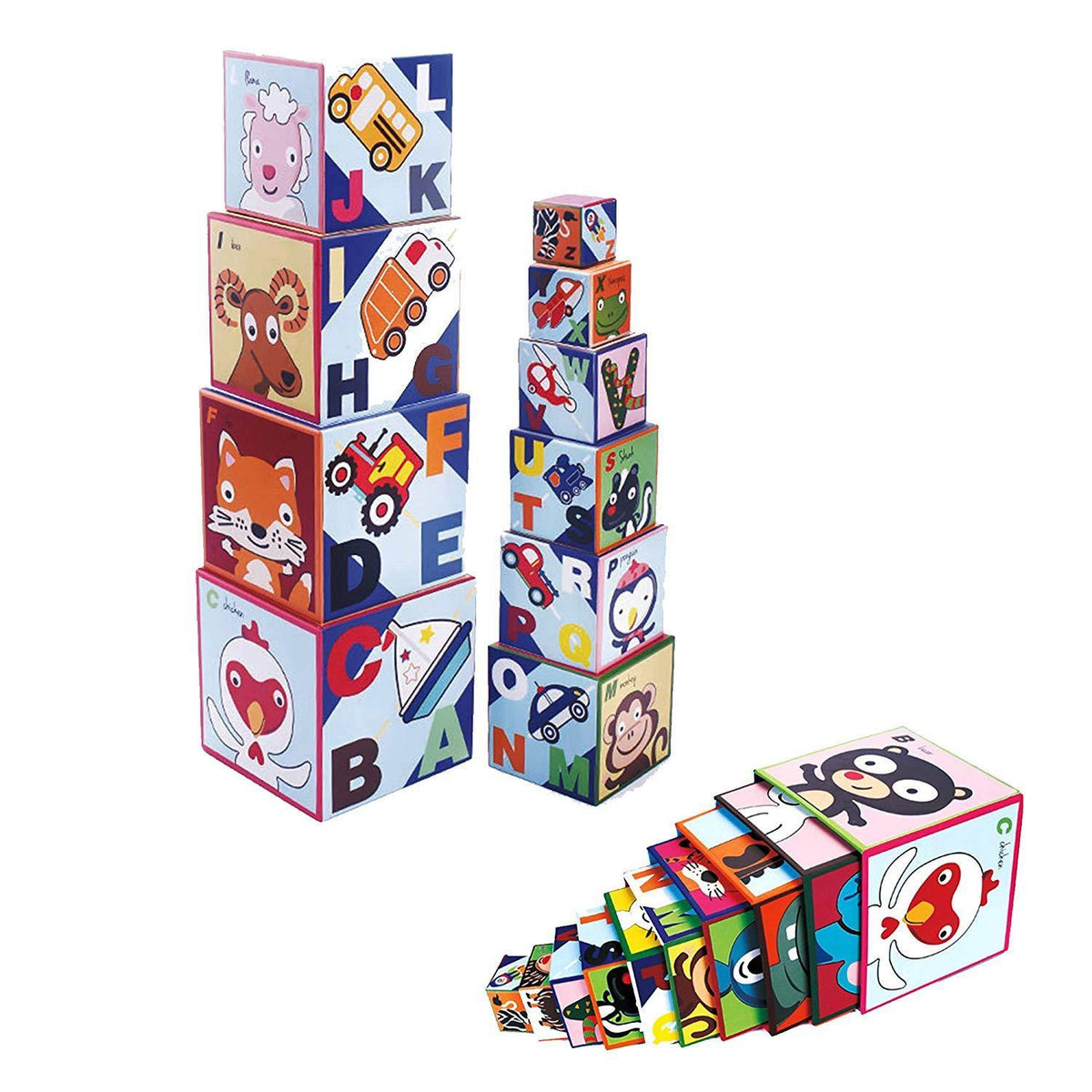 (Out of Stock) 10 Pieces Stacking Cubes Nesting Boxes Educational Toys