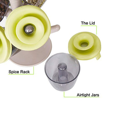 Pop-up Spice Racks with Set of 6 Round Clear Storage Containers for Fo
