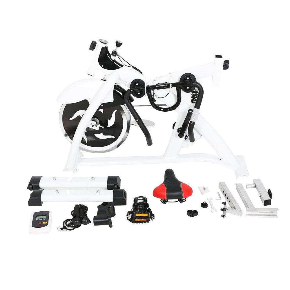 Indoor Cycle Trainer Stationary Workout Fitness Bicycle with LED ...