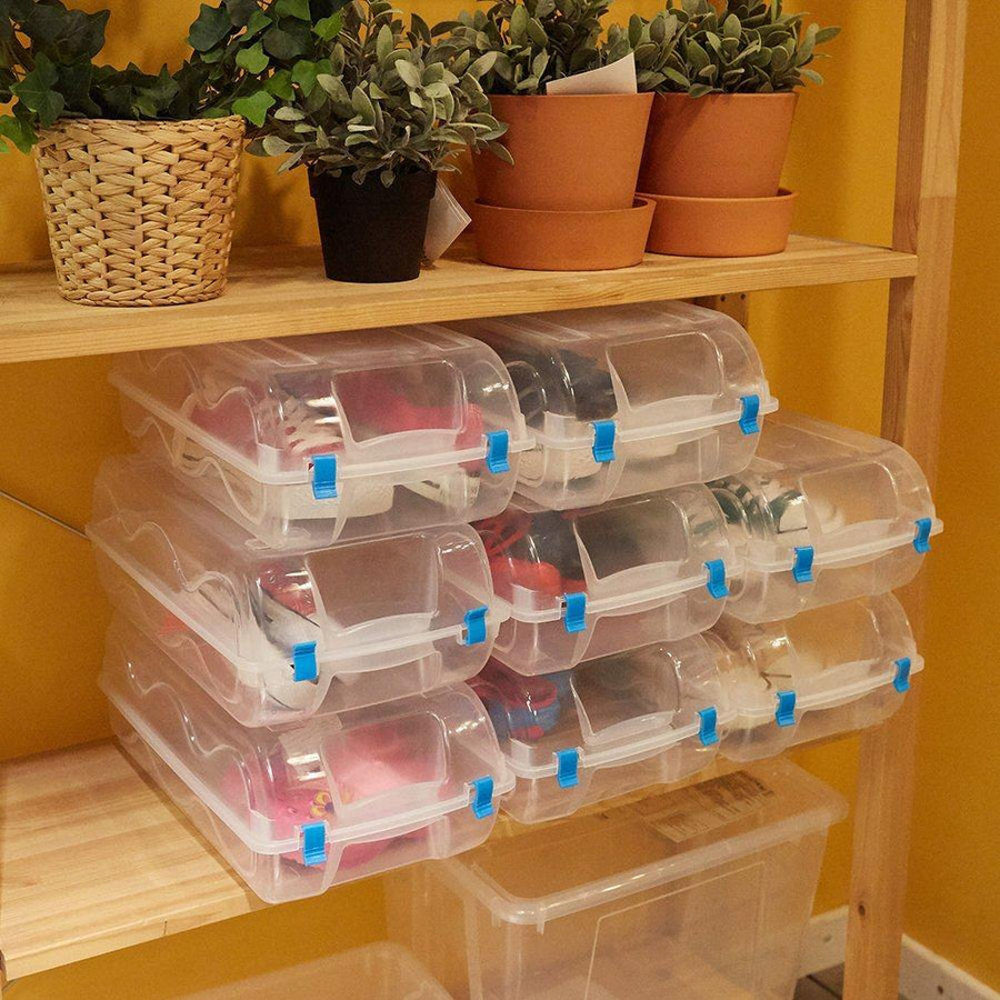 8 PCS Shoes Box Set Clear Plastic Storage Shoes Case Holder with Locke