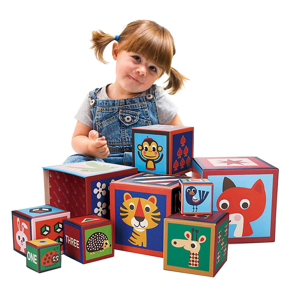 10 Pieces Nesting Blocks Stacking Cube Boxes Educational Number Block