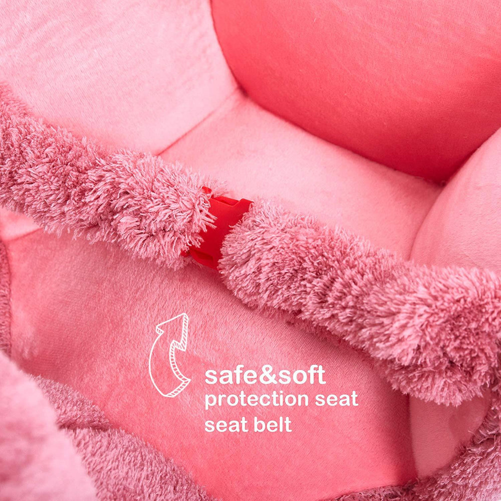 Toddler Rocking Horse Wooden Plush Rocking Chair 2 in 1 Rocker and Str