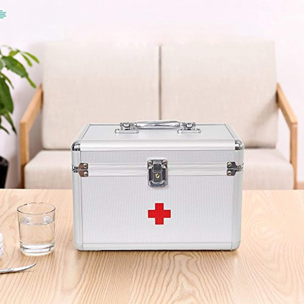 (Out of Stock) Lockable Storage Box, First Aid Box with Compartments