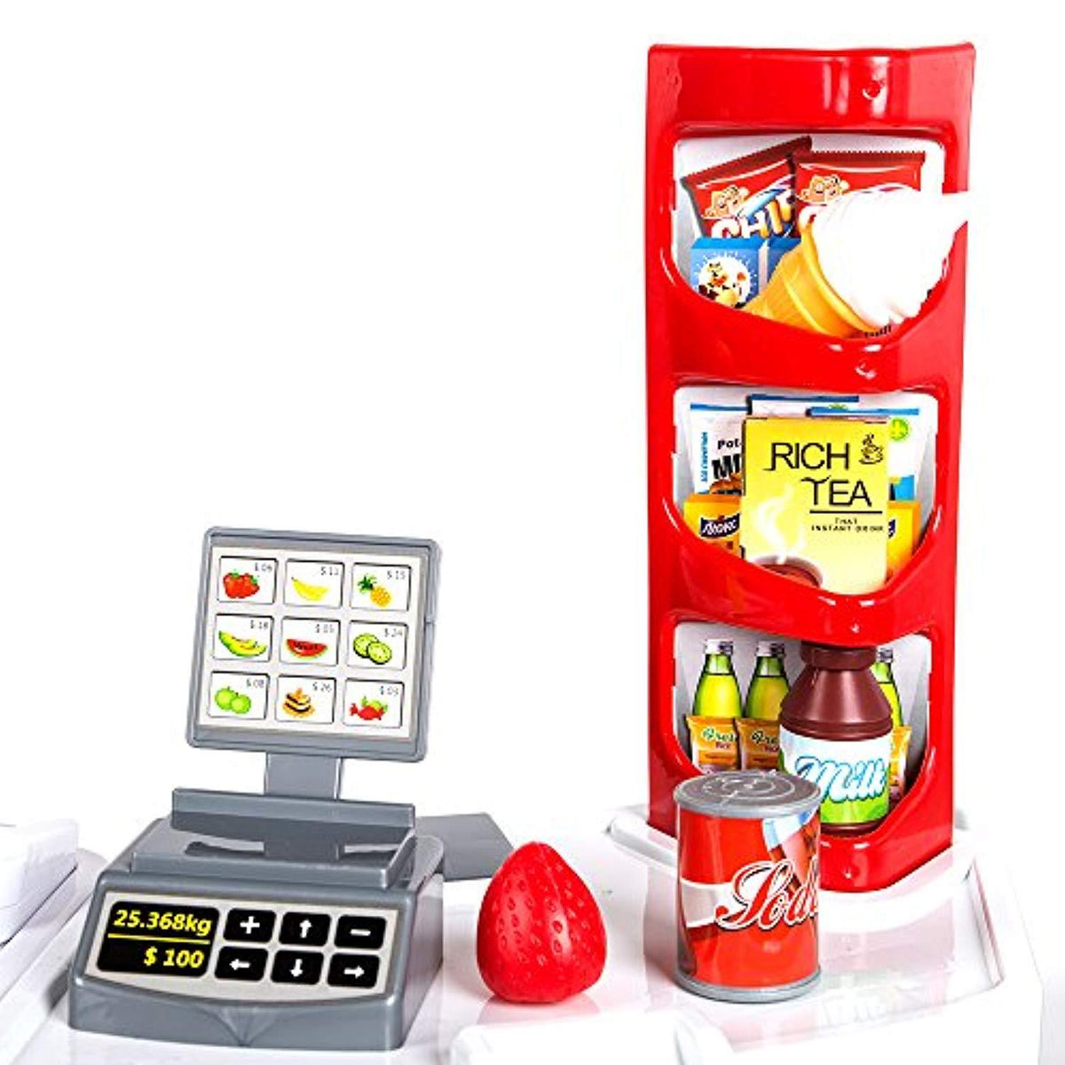 Kids Grocery Supermarket Shop Stand and Cash Register Play Set Toy ...