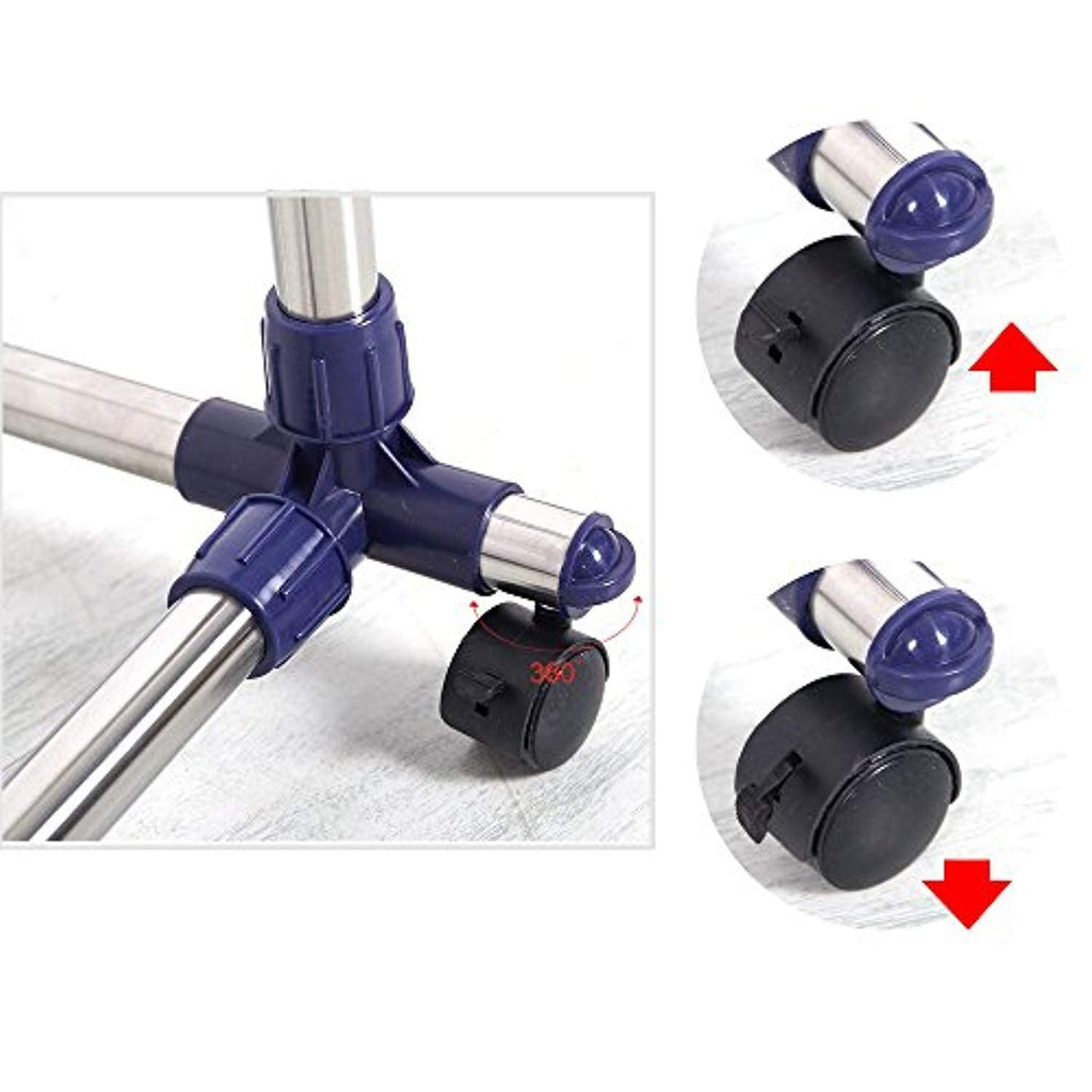 Adjustable Rolling Heavy Duty Garment Rack Double Rail Clothes Rack ...