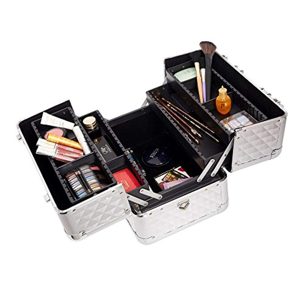 (Out of Stock) Professional Makeup Train Case with 4 Sliding Trays and