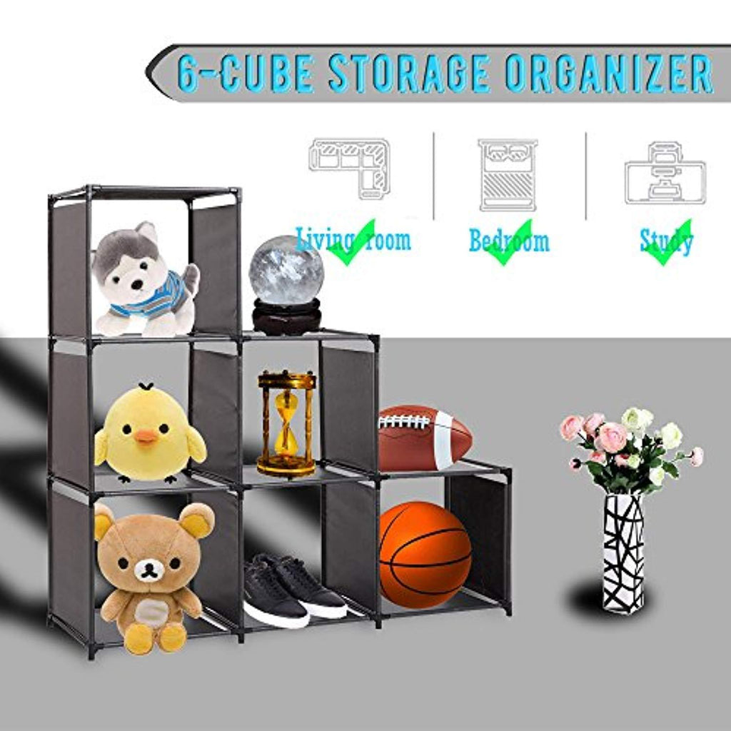 3-Tier, 6-Cube Storage Cube Closet Organizer Shelf（Black） – Bosonshop