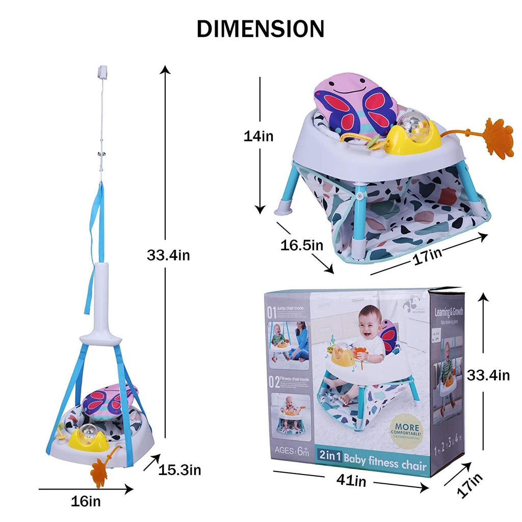 2-in-1 Sit-up Floor Seat Infant Activity Chair Doorway Jumper Swing ...