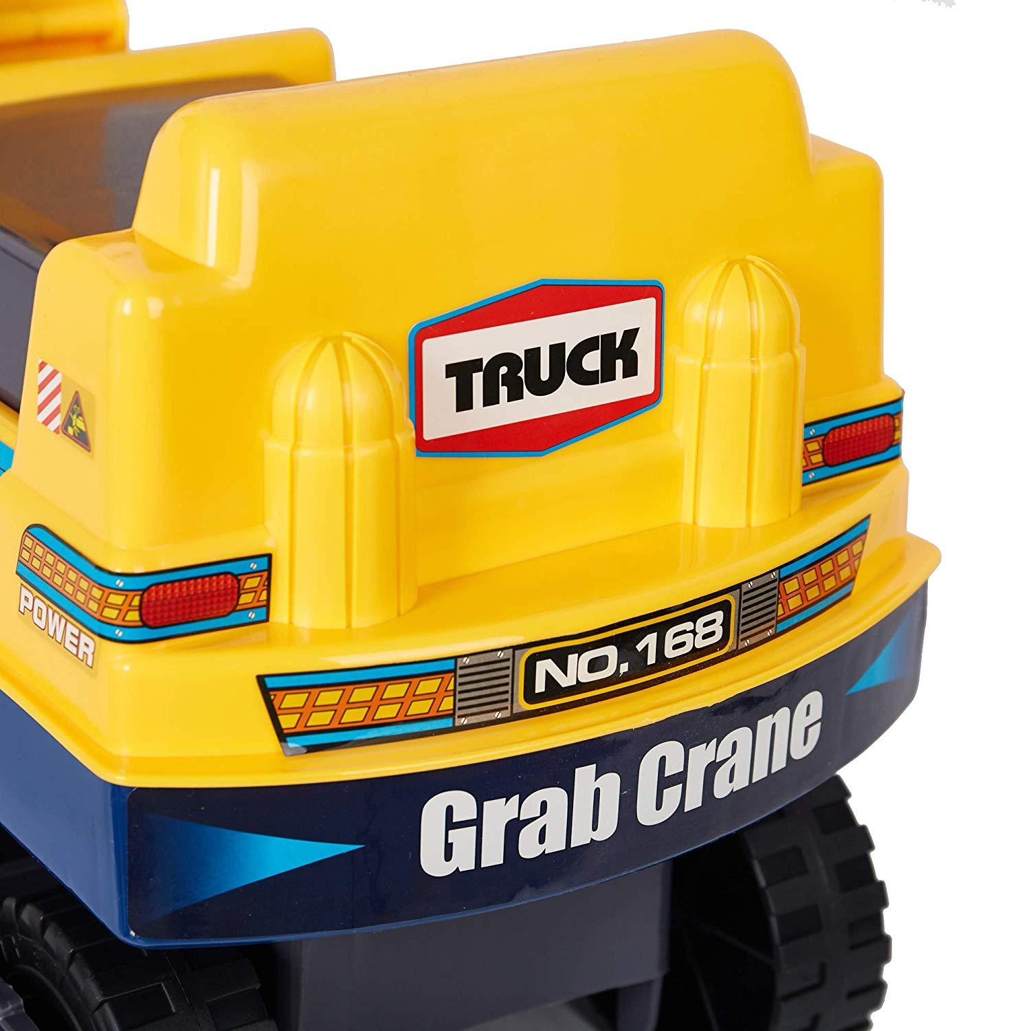 2-in-1 Kids Ride-on Crane Construction Grabber Toy with Engineering Ha