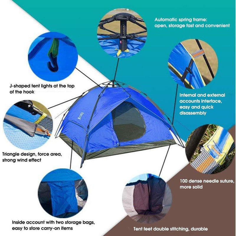 (Out of Stock) 3-4 Person Double-Door Waterproof Family Camping Tent