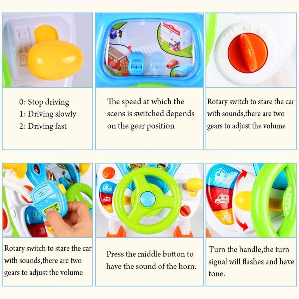 Kids Driving Simulate Ride on Toy Pretend Play Steering Wheel Toy for