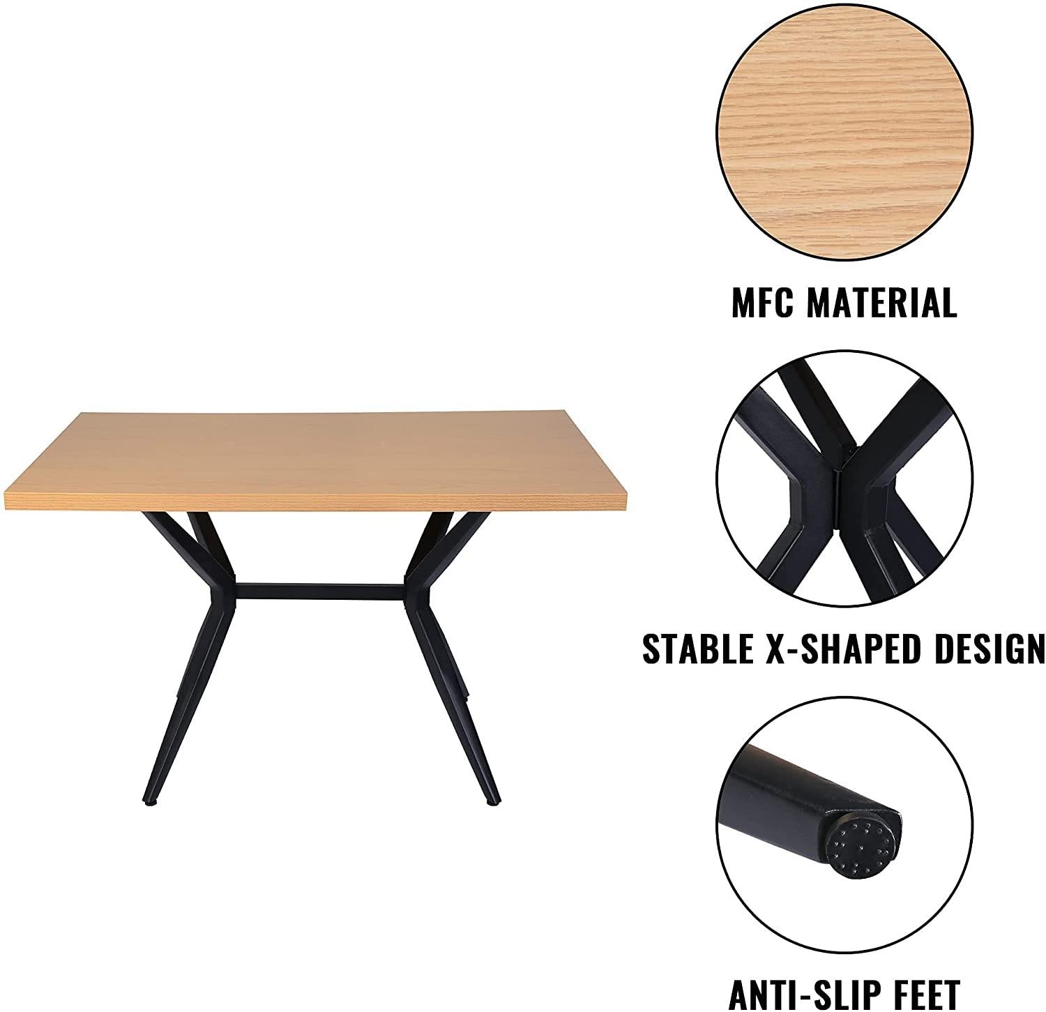 48" x 30" Dining Table Mid Century Modern Dining Table for 4 Person,w/