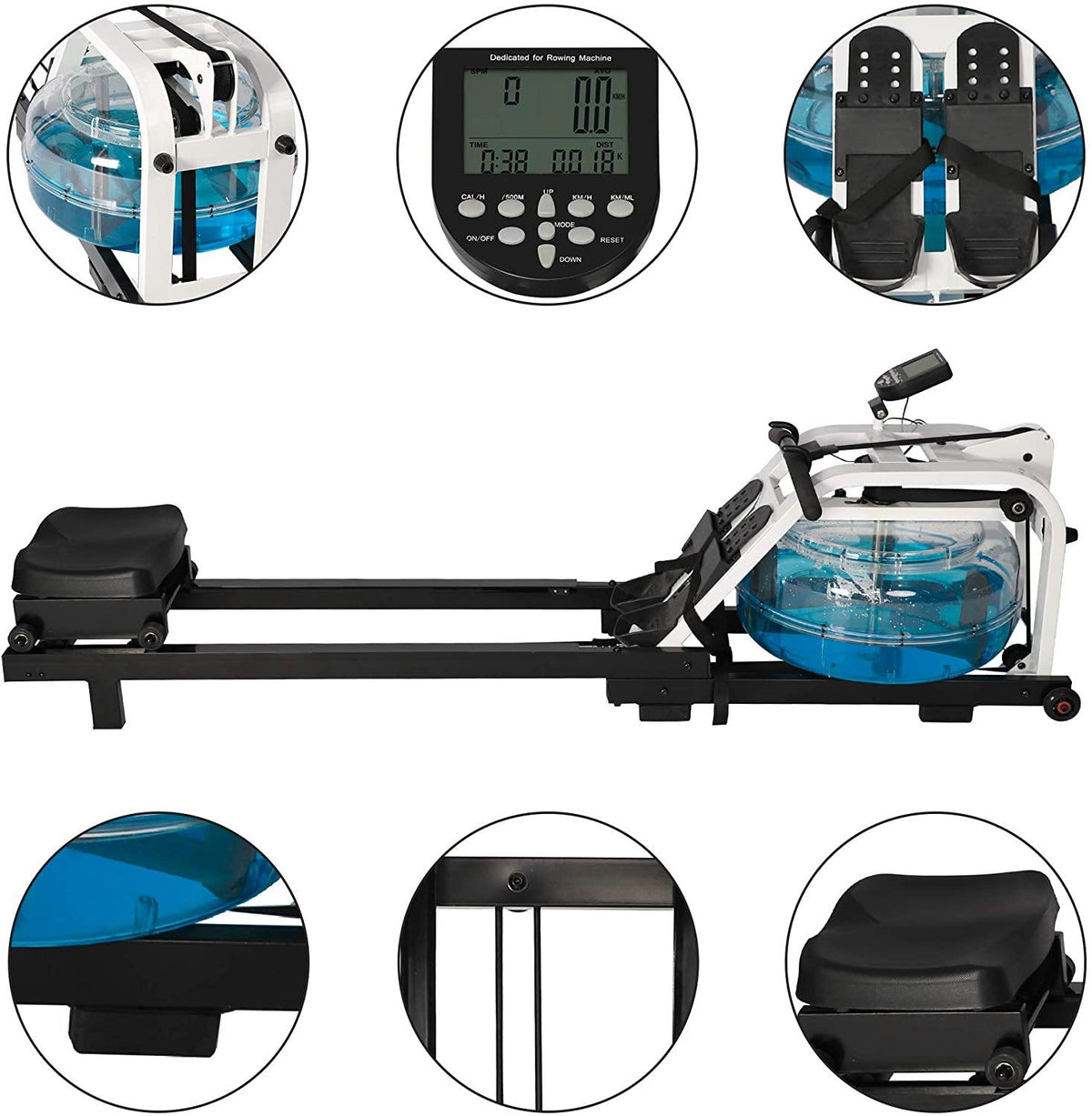 (Out of Stock) Water Rowing Machine Indoor Water Rower Adjustable Resi
