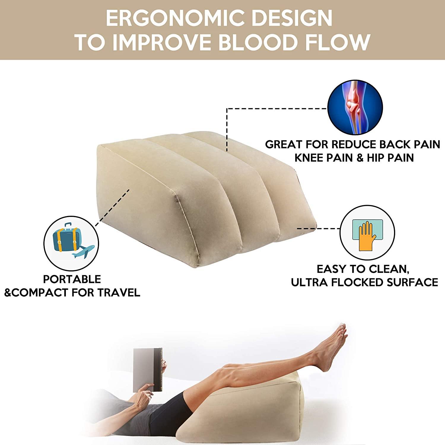 (Out of Stock) Inflatable Foot Rest Pillow Leg Rest Cushion Washable T