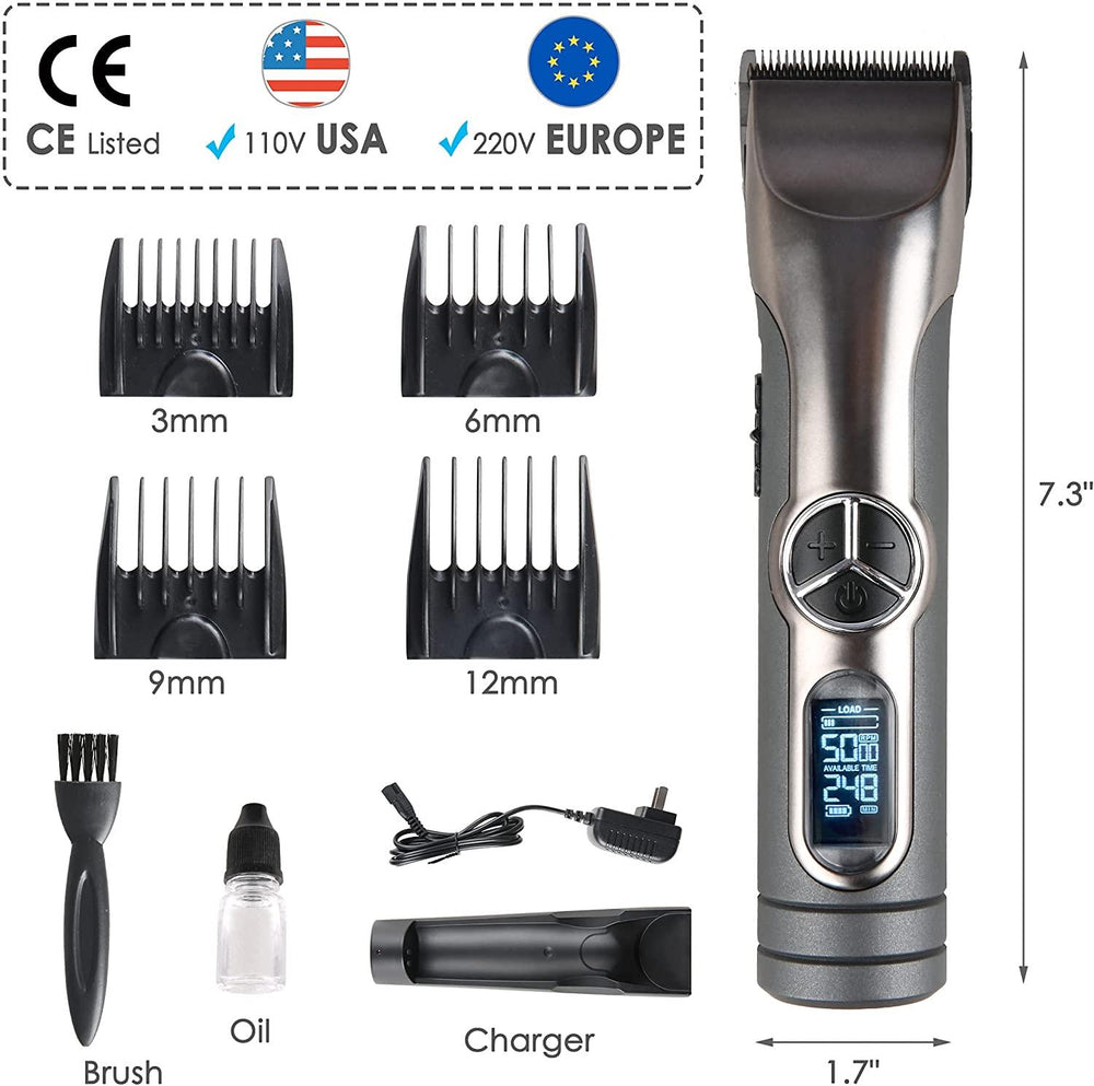 Professional Cordless Rechargeable Hair Clipper Kit for Men with Charg