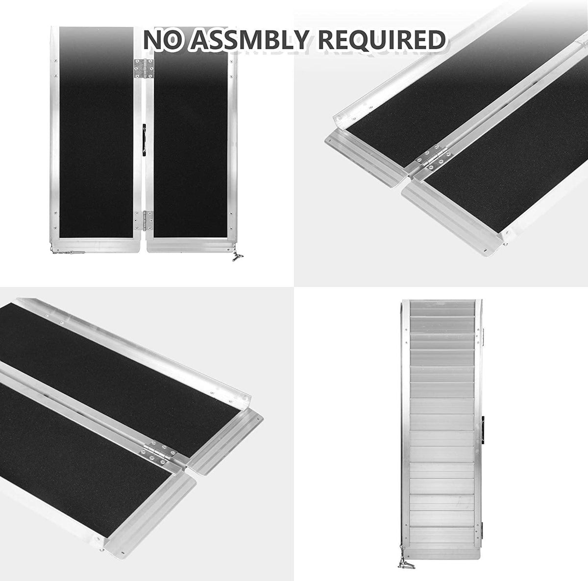 3 ft. Wheelchair Ramp (20LBS), Aluminum Alloy Ramp, Single Fold Portab