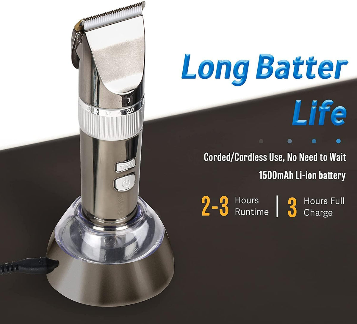 Electric Cordless Rechargeable Hair Clipper Kit for Men with Charging ...