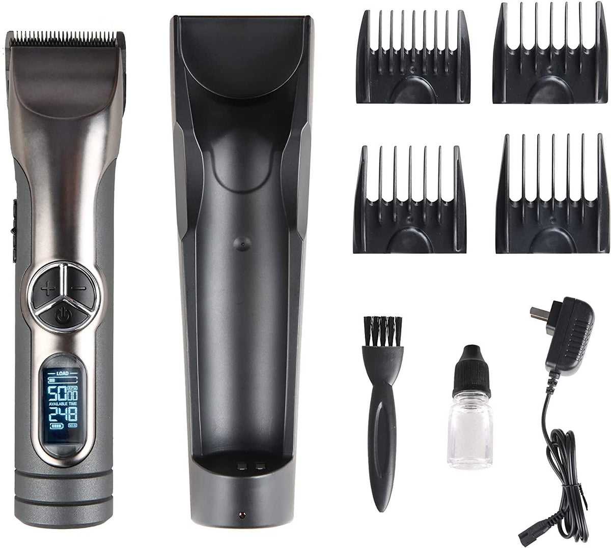 Professional Cordless Rechargeable Hair Clipper Kit for Men with Charg