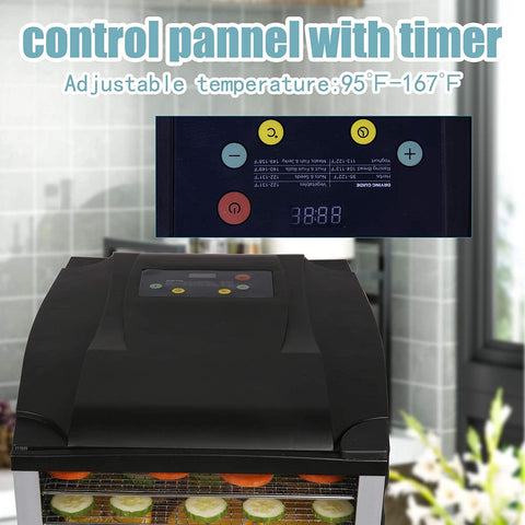 6-Tray Food Dehydrator Machine Food Dryer with Digital Adjustable Timer ...