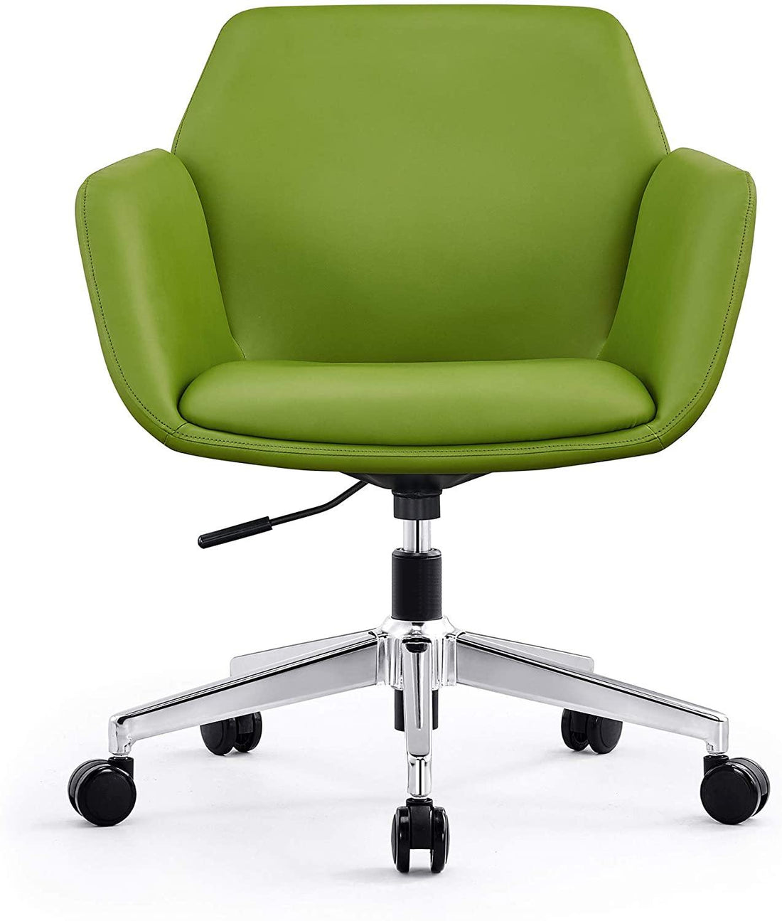 Low Back Swivel Chair PU Leather Adjustable Executive Upholstered Ergo
