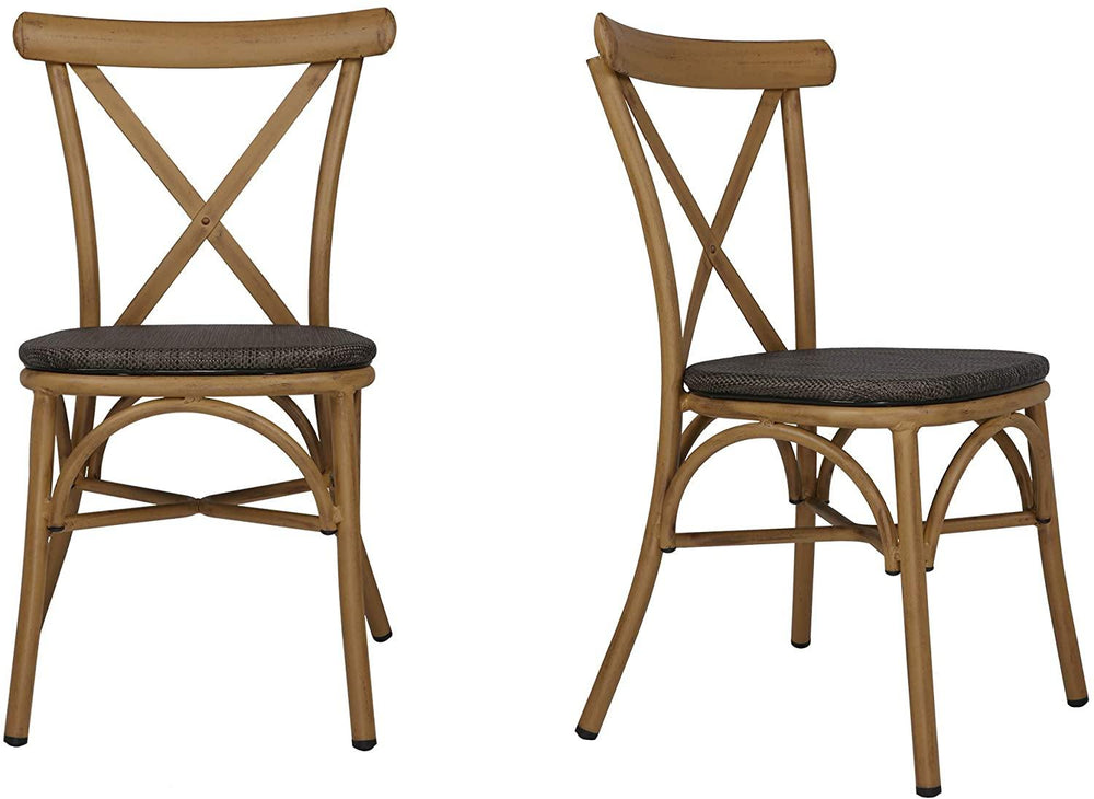 Dining Chairs Set of 2 Dining Room Chairs X-Shaped Patio Dining Alumin