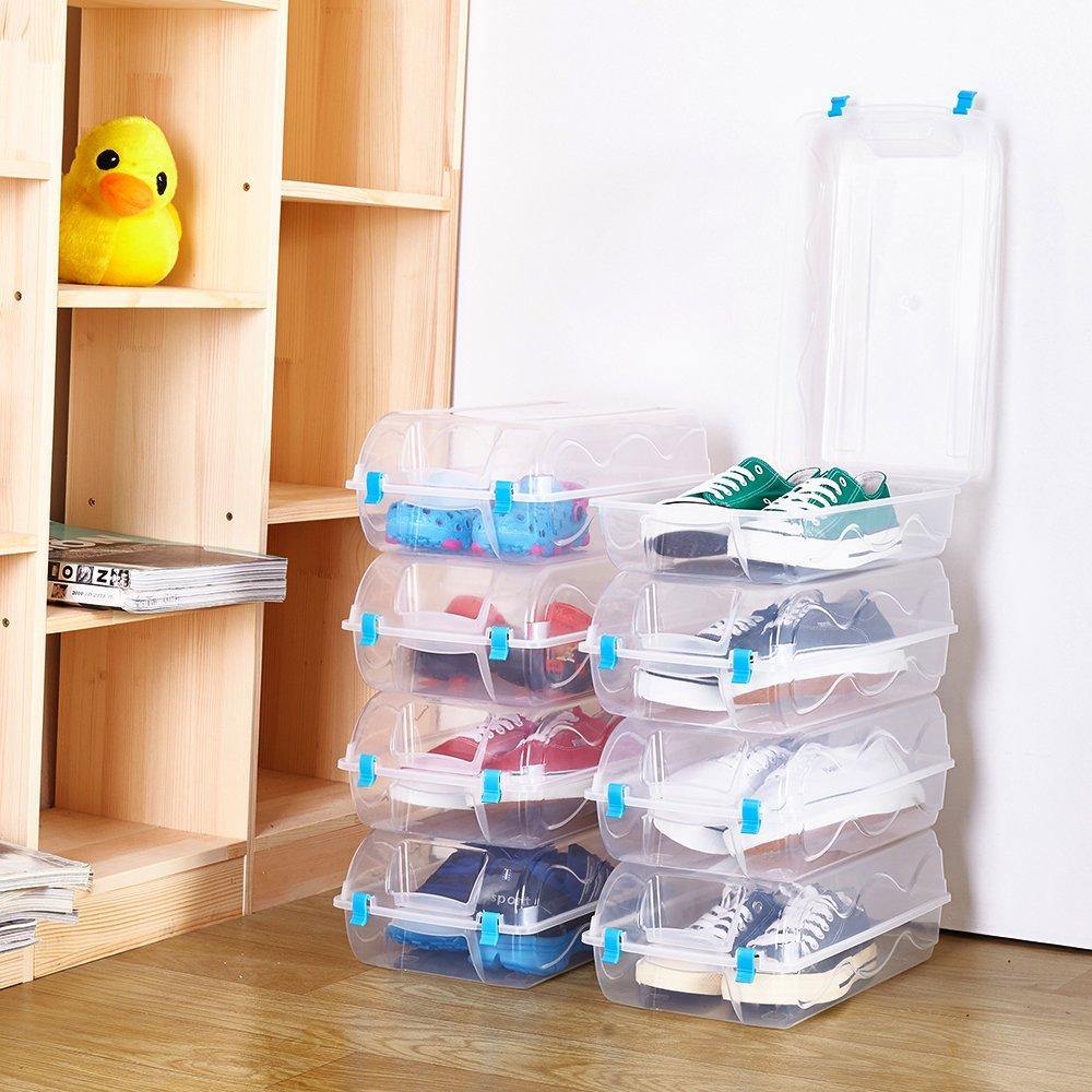 (Out of Stock) 8 PCS Shoes Box Set Clear Plastic Storage Shoes Case Ho